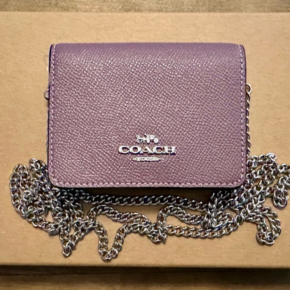 Coach | Bags | Coach Metallic Crossgrain Leather Mini Crossbody Wallet ...